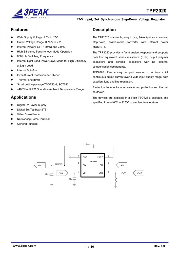 TPP2020-6TR datasheet page 1
