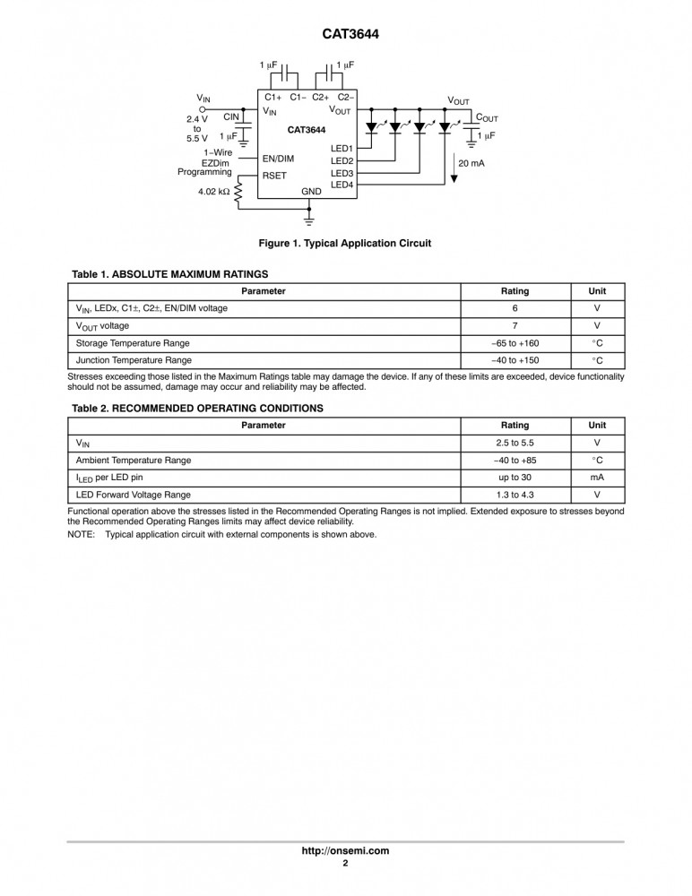 CAT3644 technical document page 2