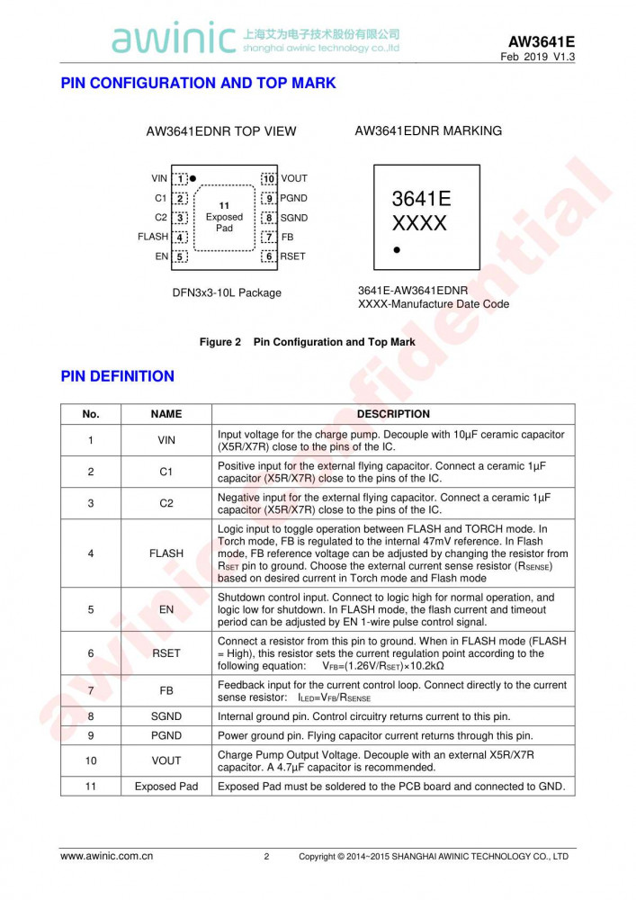 AW3641EDNR datasheet page 2