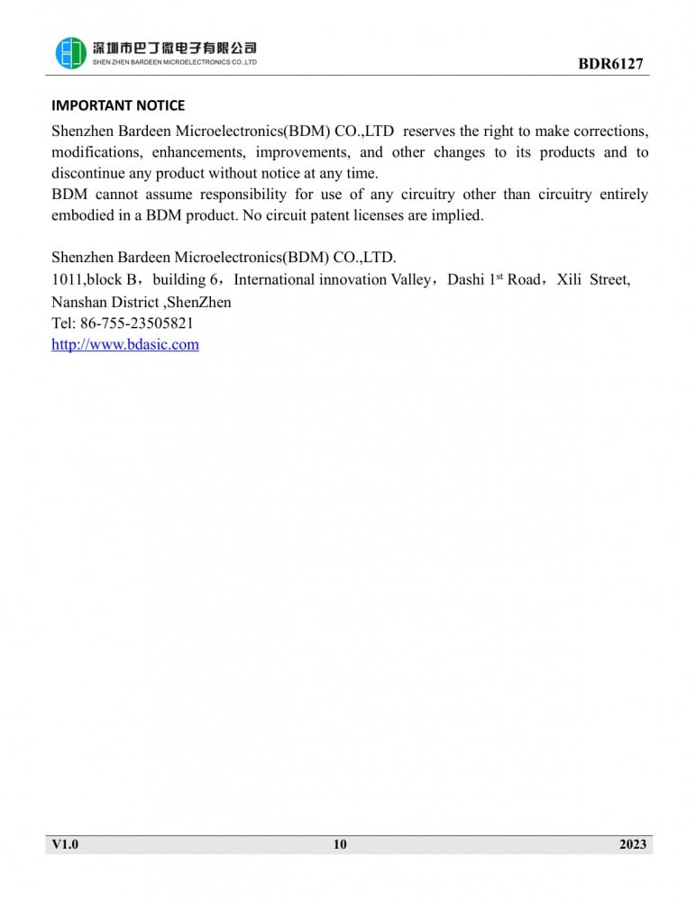 BDR6127 datasheet page 10