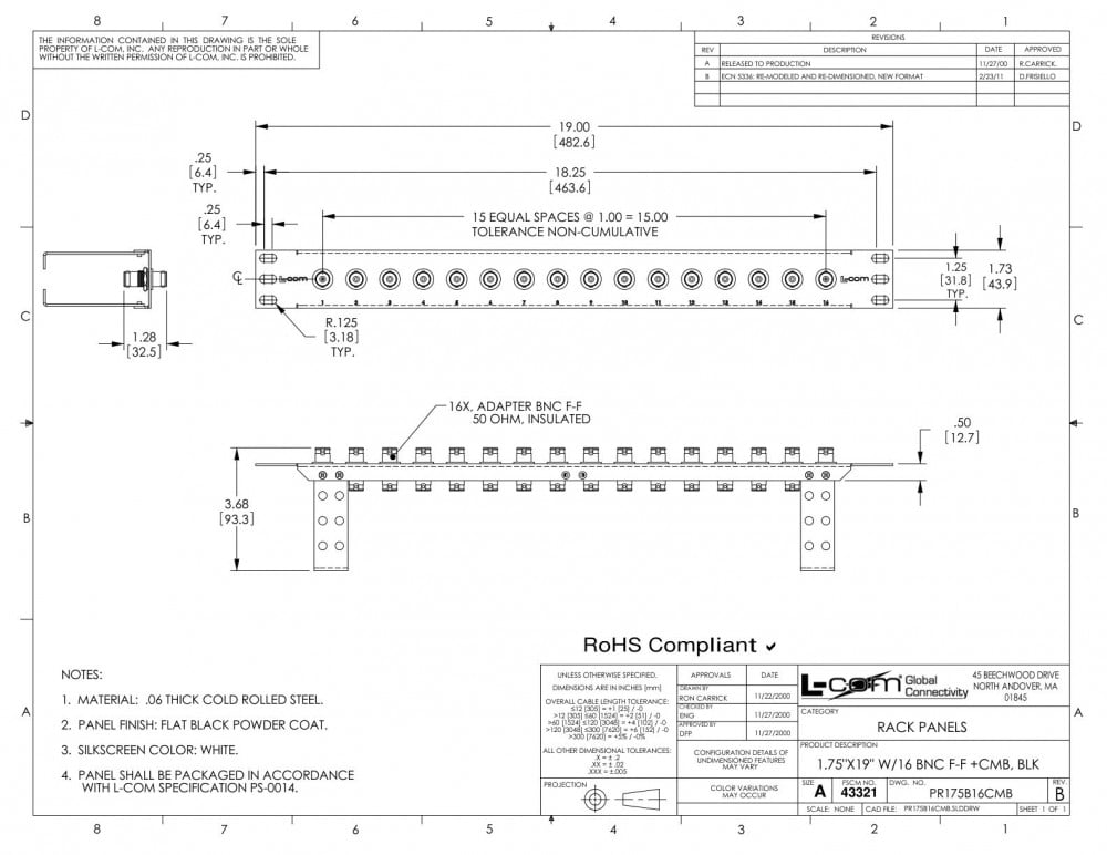 L-com PR175B16CMB mechanical drawing