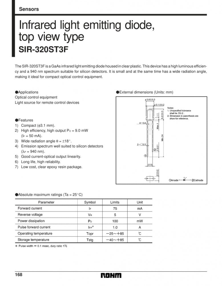SIR-320ST3FP technical document page 1