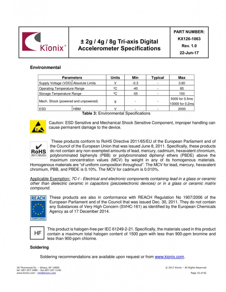 KX126-1063 datasheet page 10