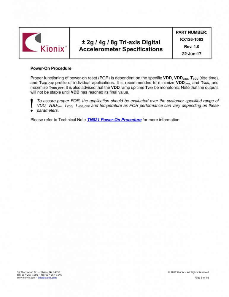 KX126-1063 datasheet page 9