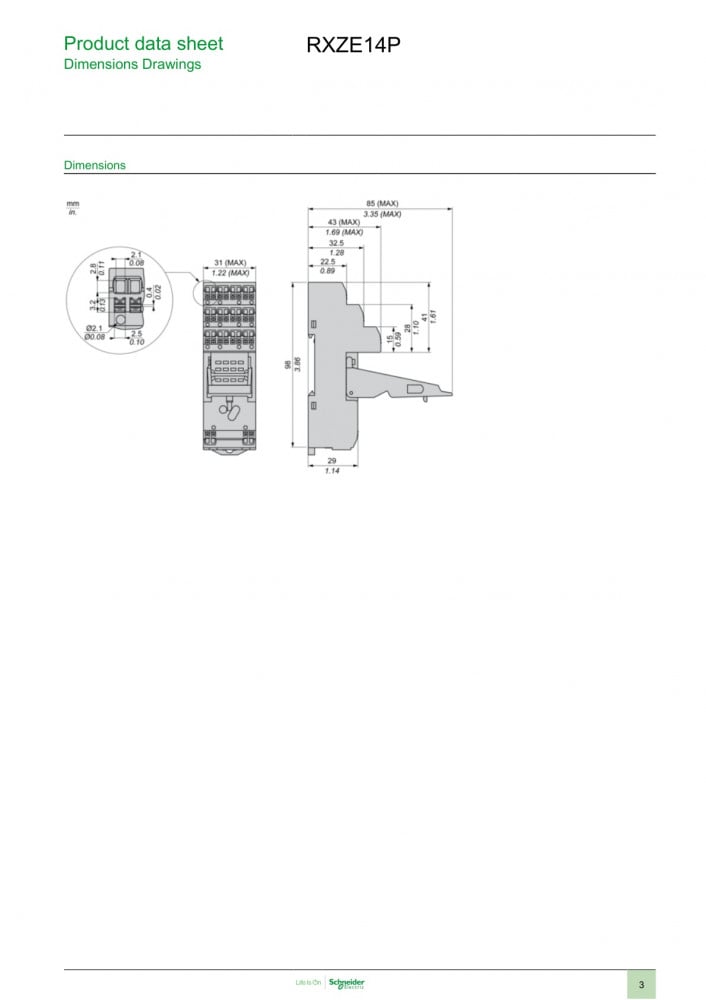 RXZE14P technical document page 3