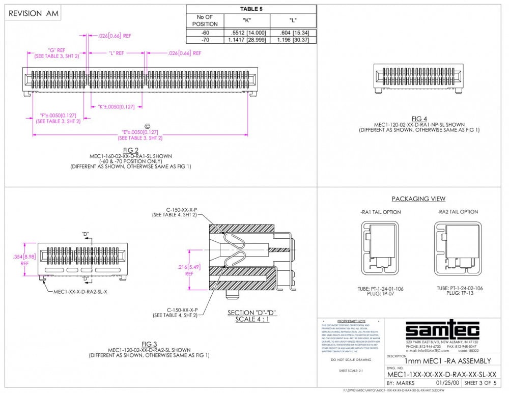 Samtec MEC1 drawing page 3