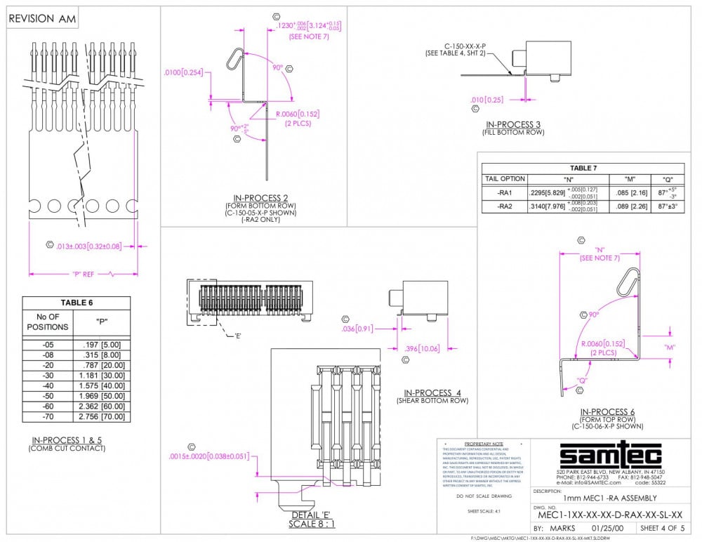 Samtec MEC1 drawing page 4
