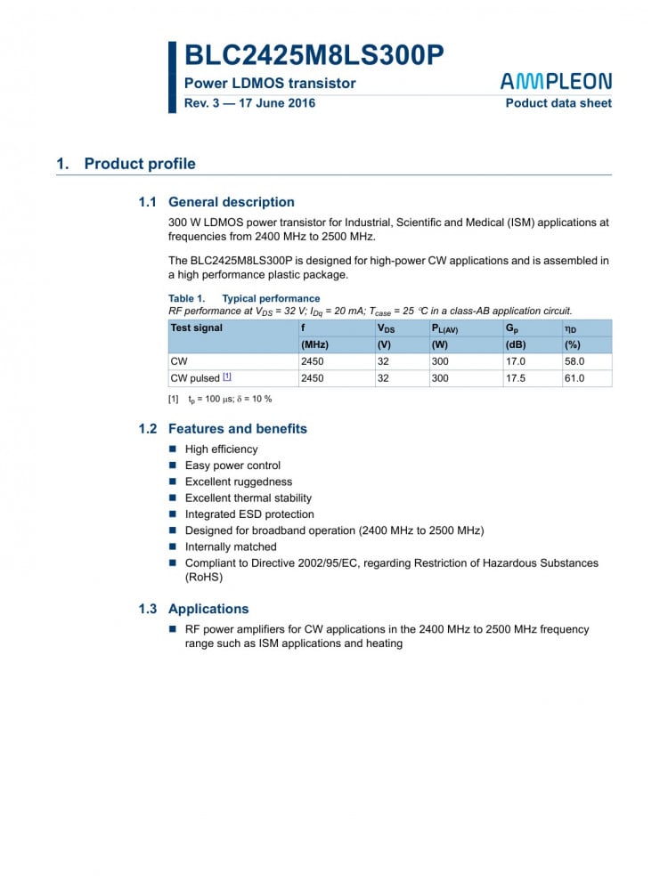BLC2425M8LS300PY datasheet page 1