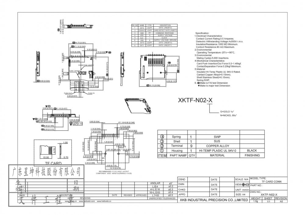 XKTF-N02-N technical drawing page 1