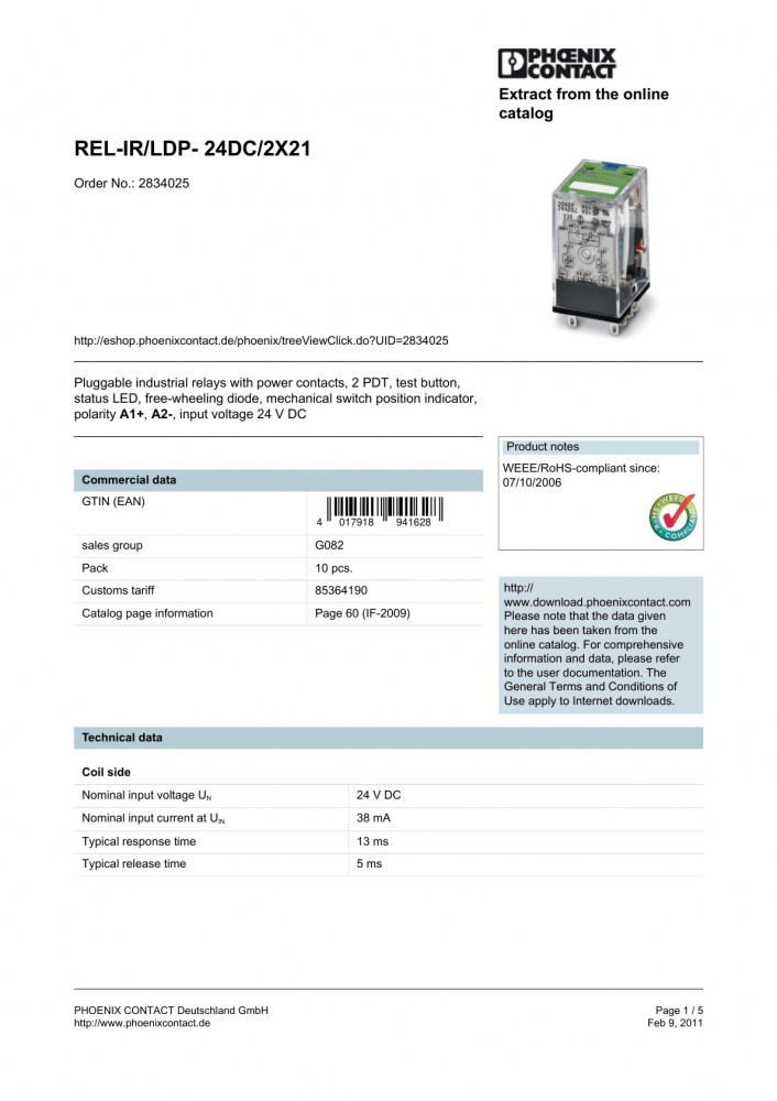 2834025 technical document page 1