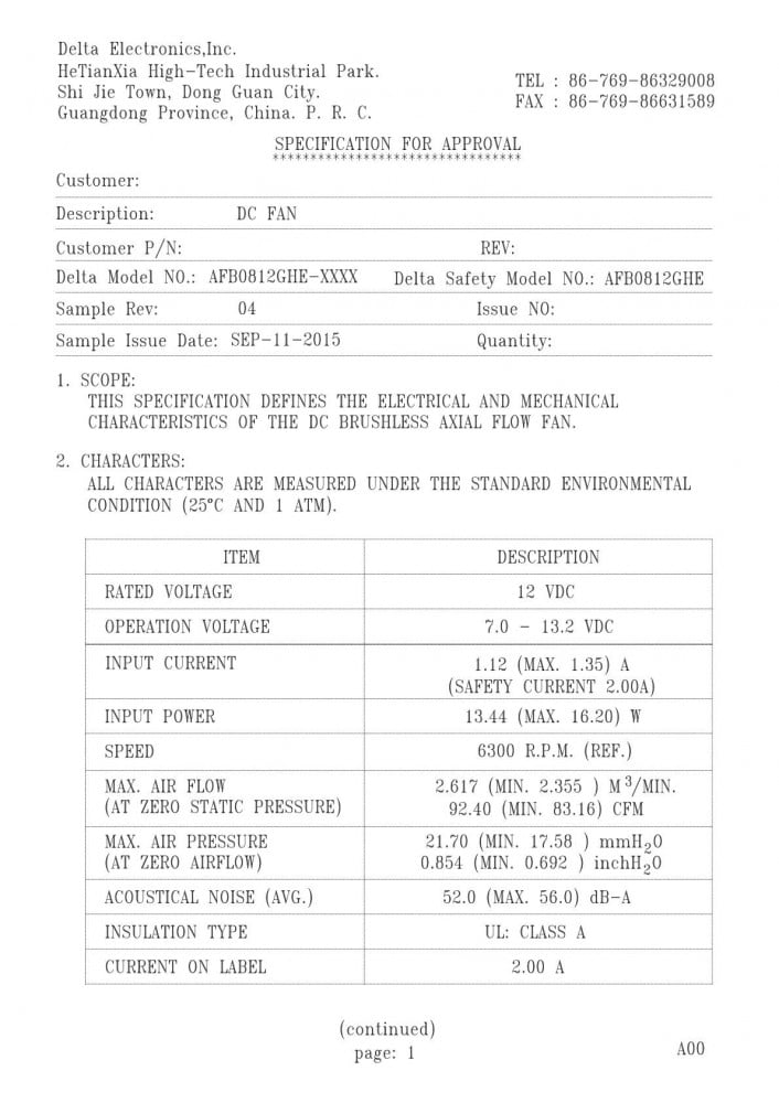 AFB0812GHE-BU37 specification page 3
