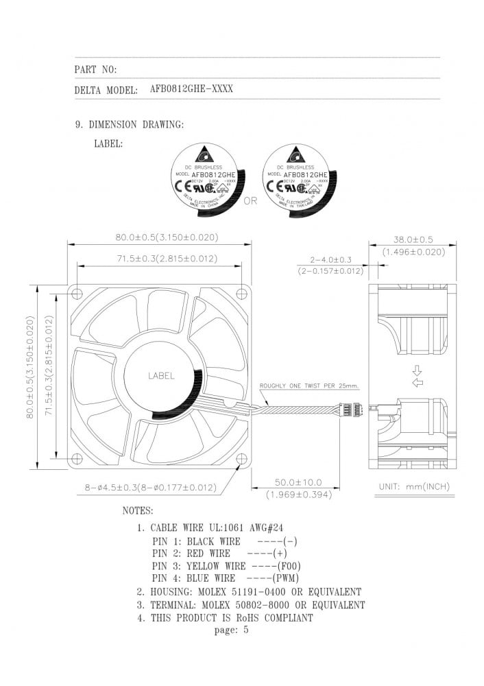 AFB0812GHE-BU37 specification page 7