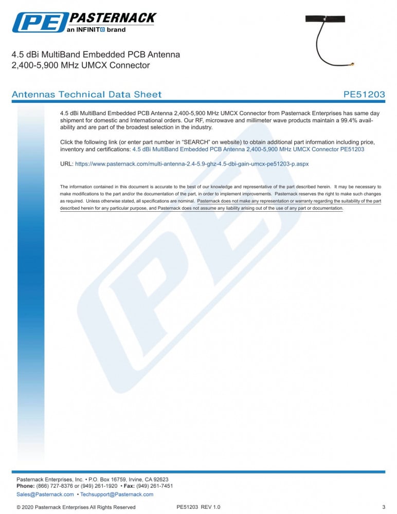 PE51203 technical datasheet page 3