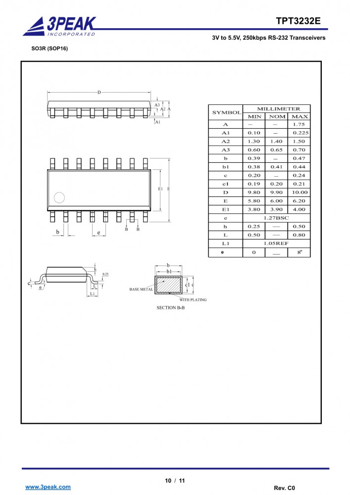 TPT3232E-SS3R technical document page 10