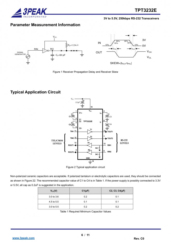 TPT3232E-SS3R technical document page 6