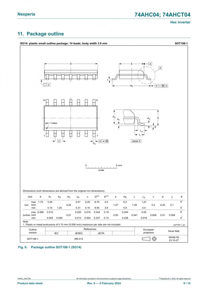 74AHC04BQ,115 datasheet page 9