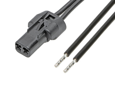Mini-Fit Jr. Female-to-Mini-Fit Jr. Female Off-the-Shelf (OTS) Overmolded Cable Assembly, Single Row, 1.0m Length, 3 Circuits, Black