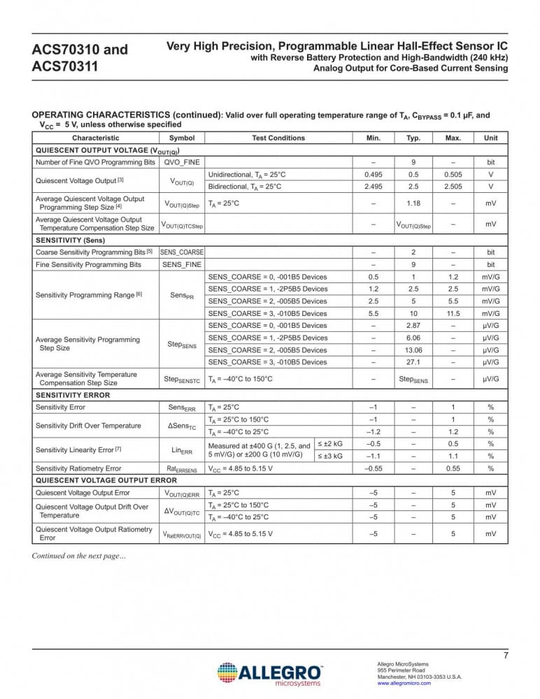ACS70310 datasheet page 7
