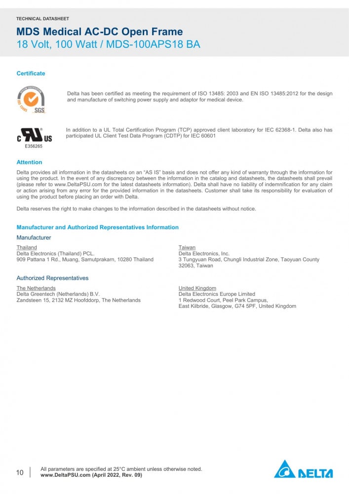 MDS-100APS18 BA datasheet page 10