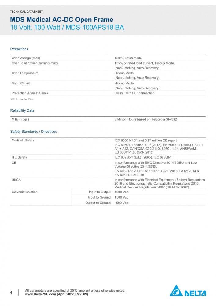 MDS-100APS18 BA datasheet page 4