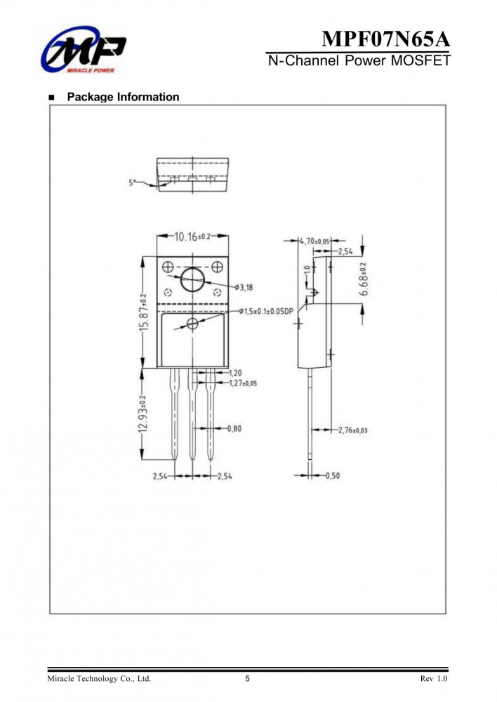 MPF07N65A datasheet page 5