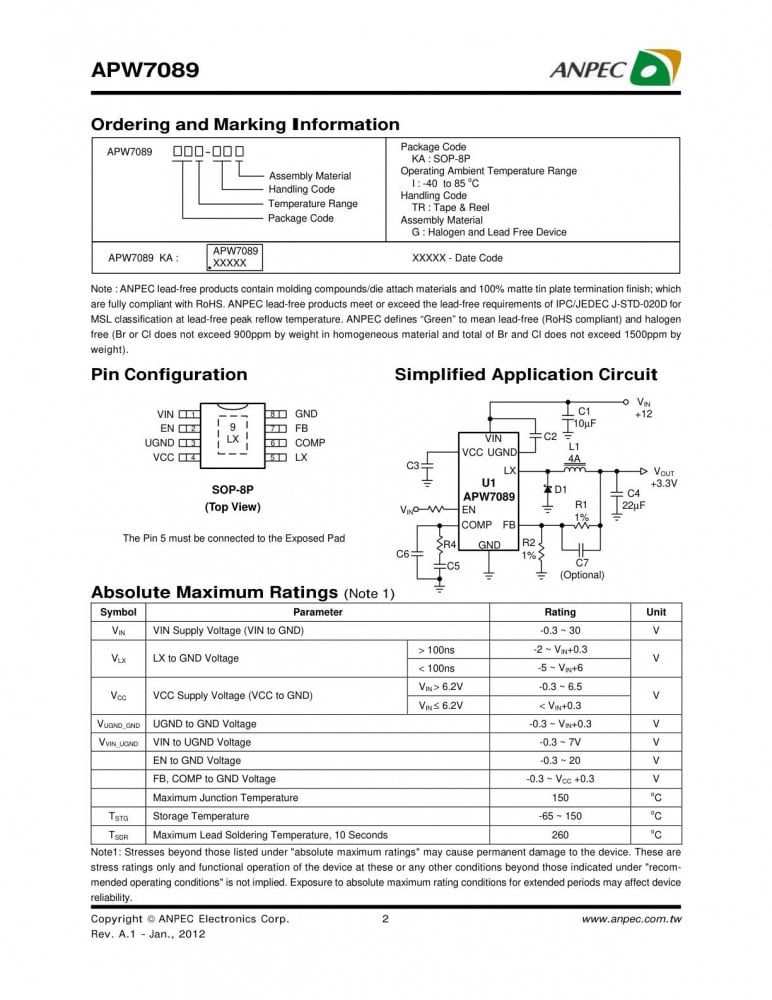 APW7089KAI-TRG datasheet page 2