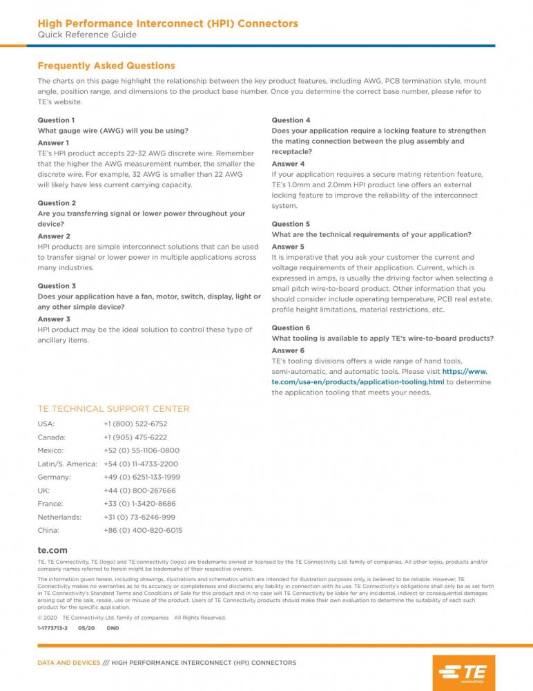 TE HPI connector reference page 6