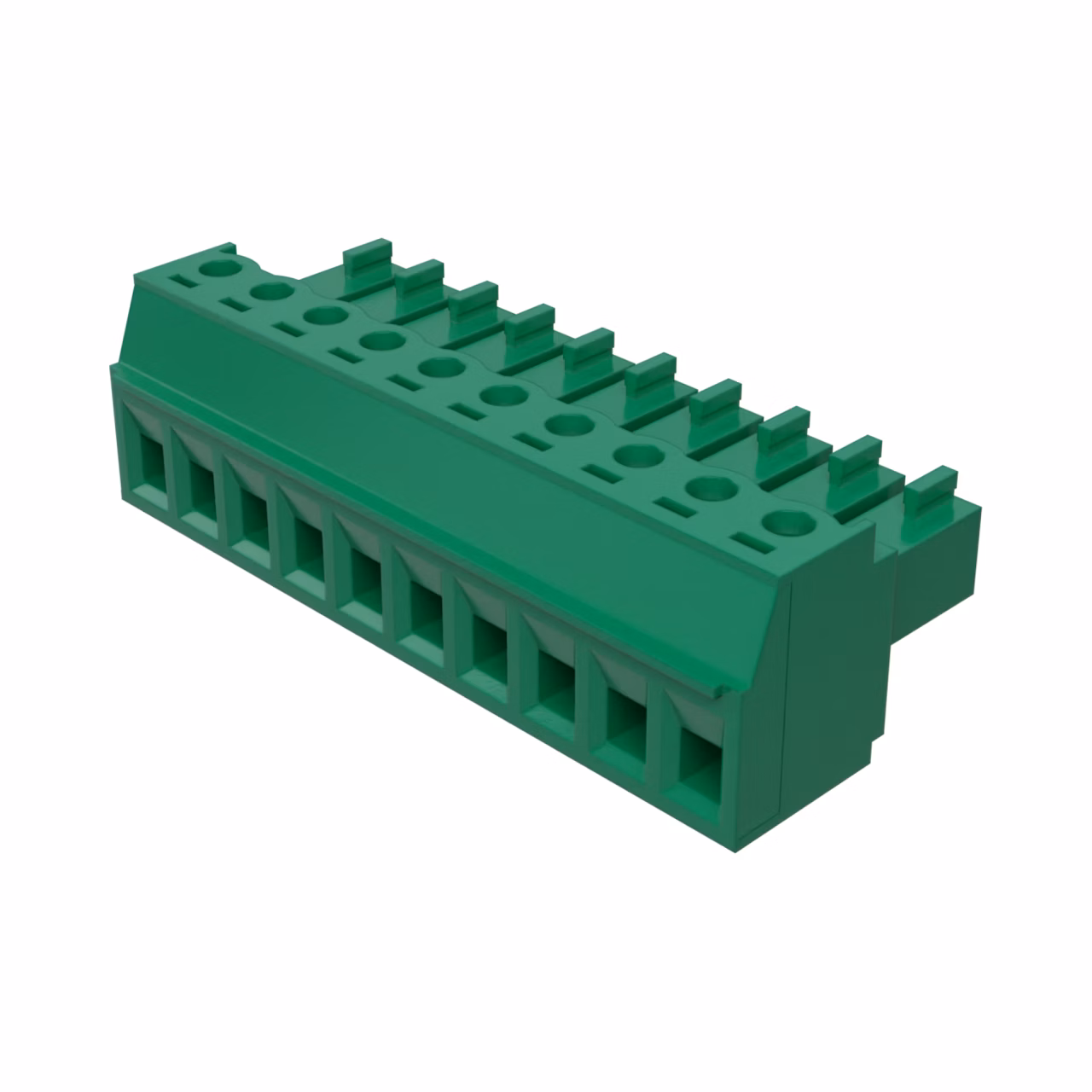 3.81mm Pitch Eurostyle Horizontal Plug, with Reverse Imprinting, Green Housing, 10 Circuits for sale