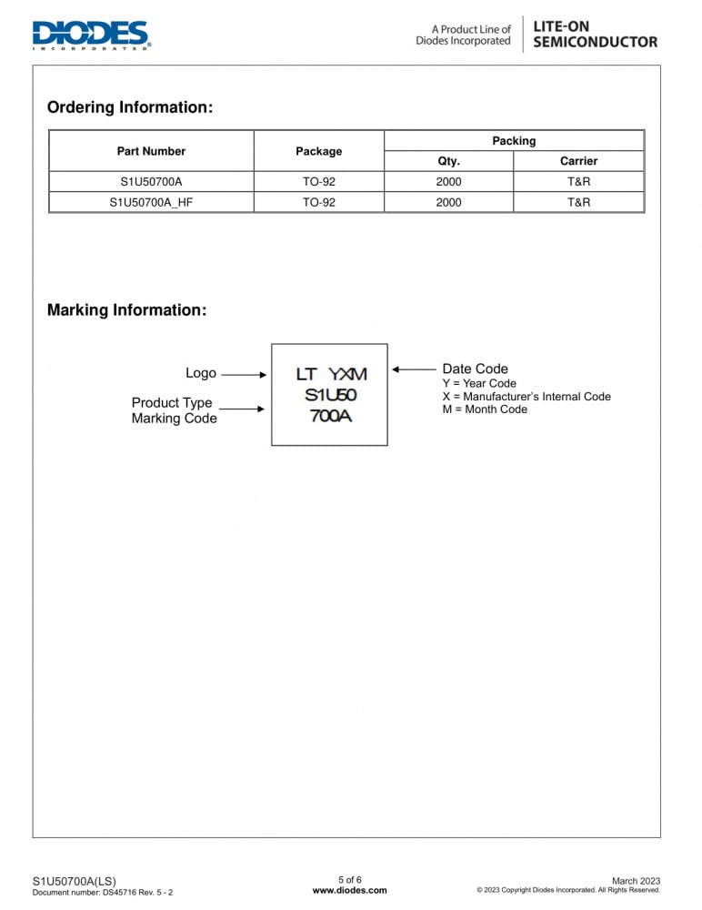 S1U50700A datasheet page 5
