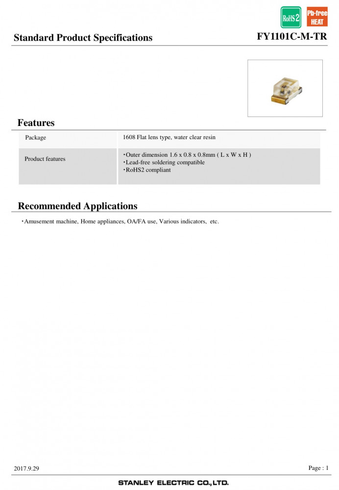 FY1101C-M datasheet page 1