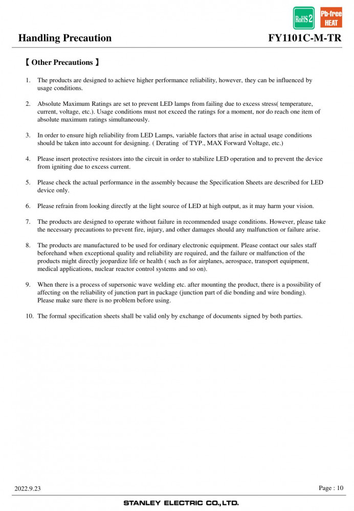 FY1101C-M datasheet page 10