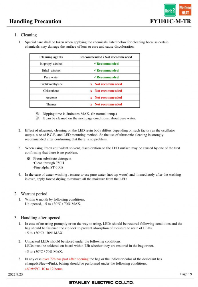FY1101C-M datasheet page 9