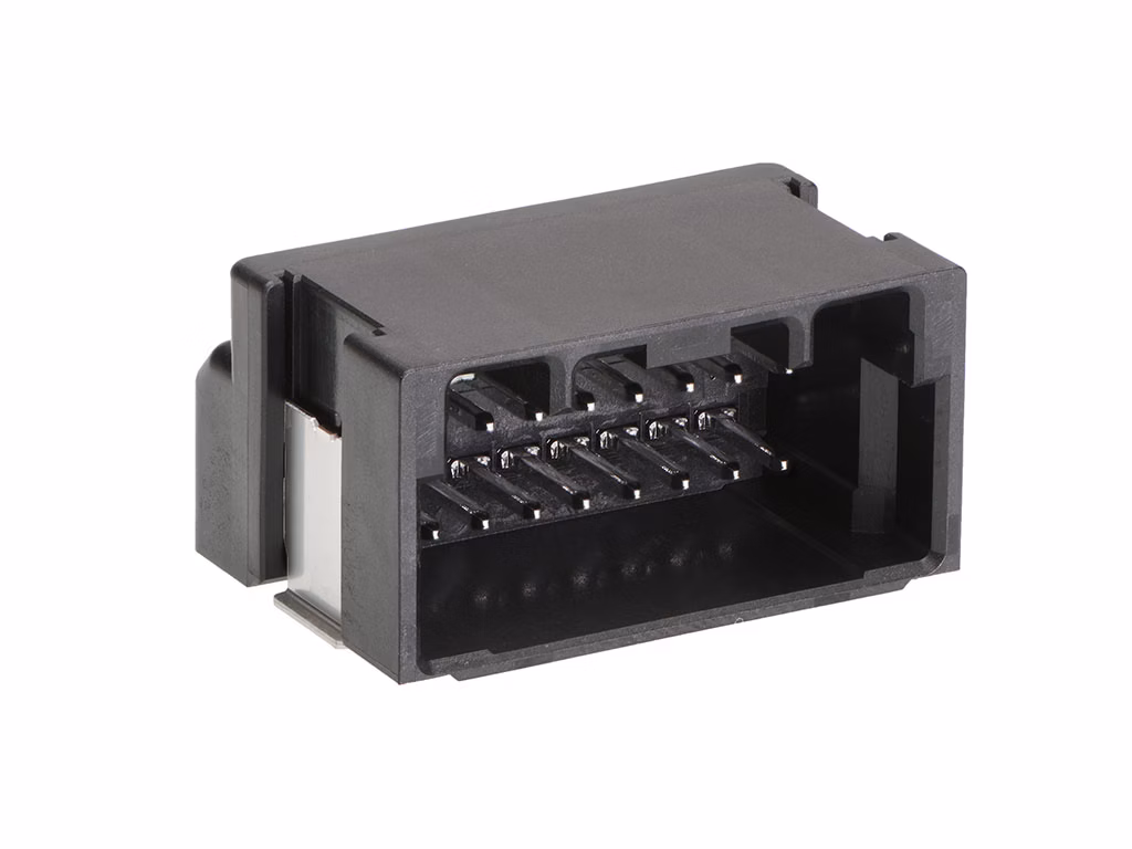 DuraClik Robust Wire-to-Board Receptacle Housing, Dual Row, Black, 16 Circuits