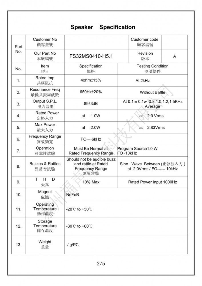 FS32MS0410-H5.1 approval specification page 3