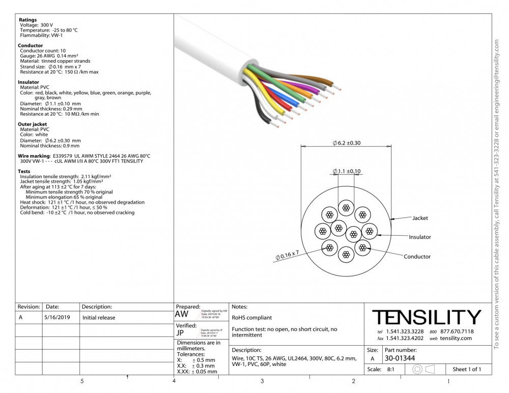 Tensility International 30-01344 product drawing