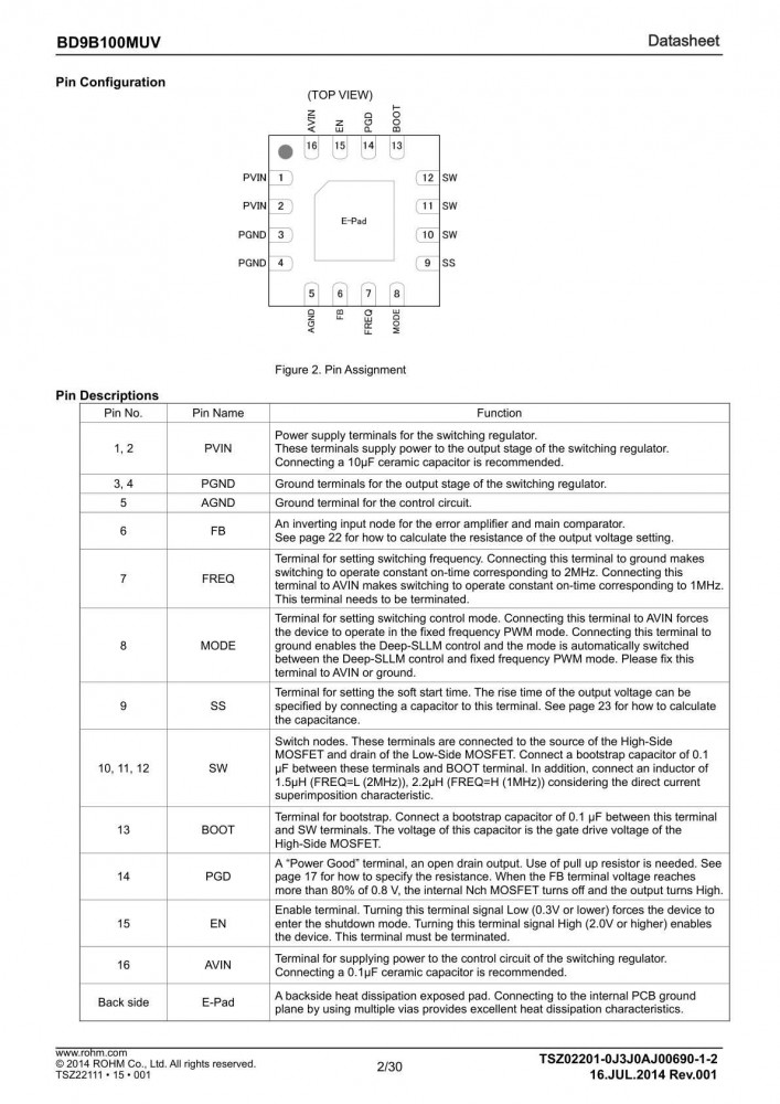BD9B100MUV-E2 datasheet page 2