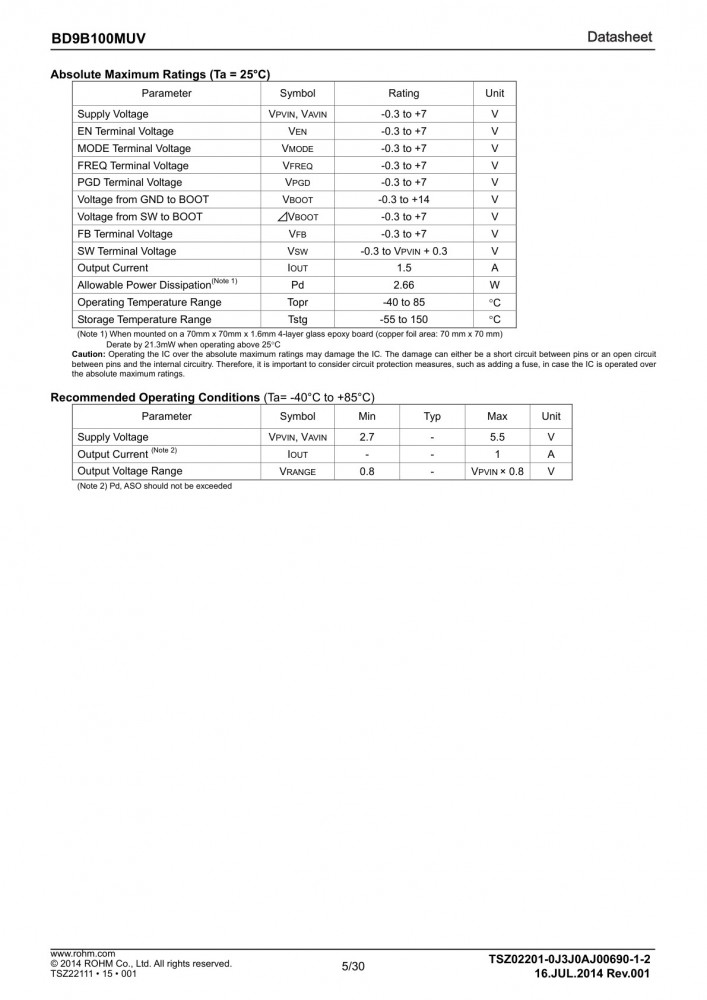 BD9B100MUV-E2 datasheet page 5