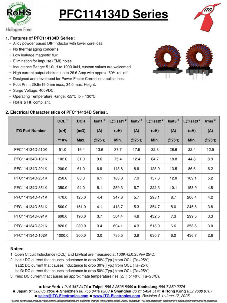 PFC114134D technical document, page 1