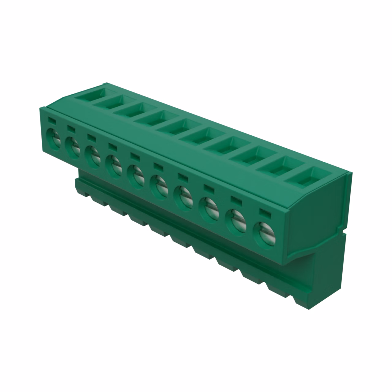 5.08mm Pitch Eurostyle 180° Wire Entry Plug, without Mounting Ends, 10 Circuits, Green for sale