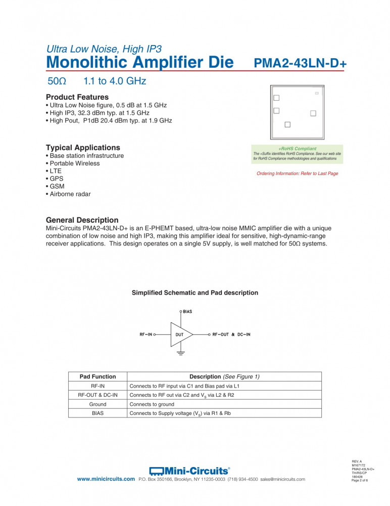 PMA2-43LN-DG+ datasheet page 2