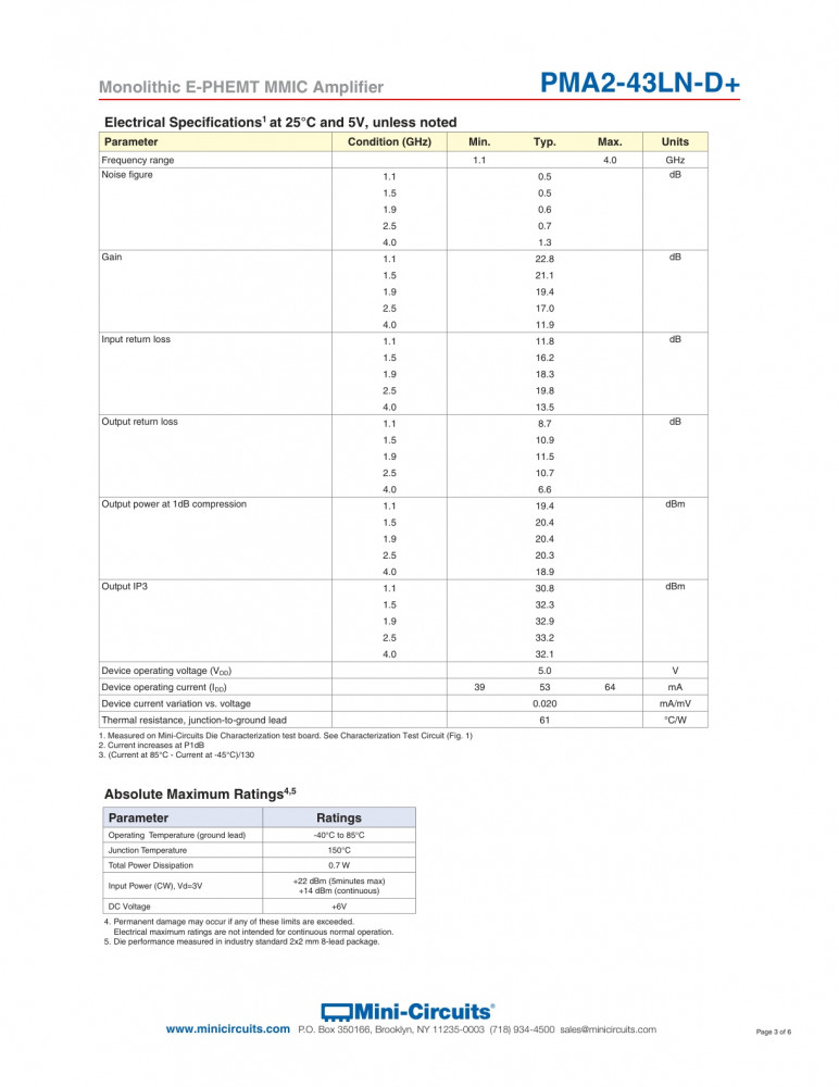 PMA2-43LN-DG+ datasheet page 3