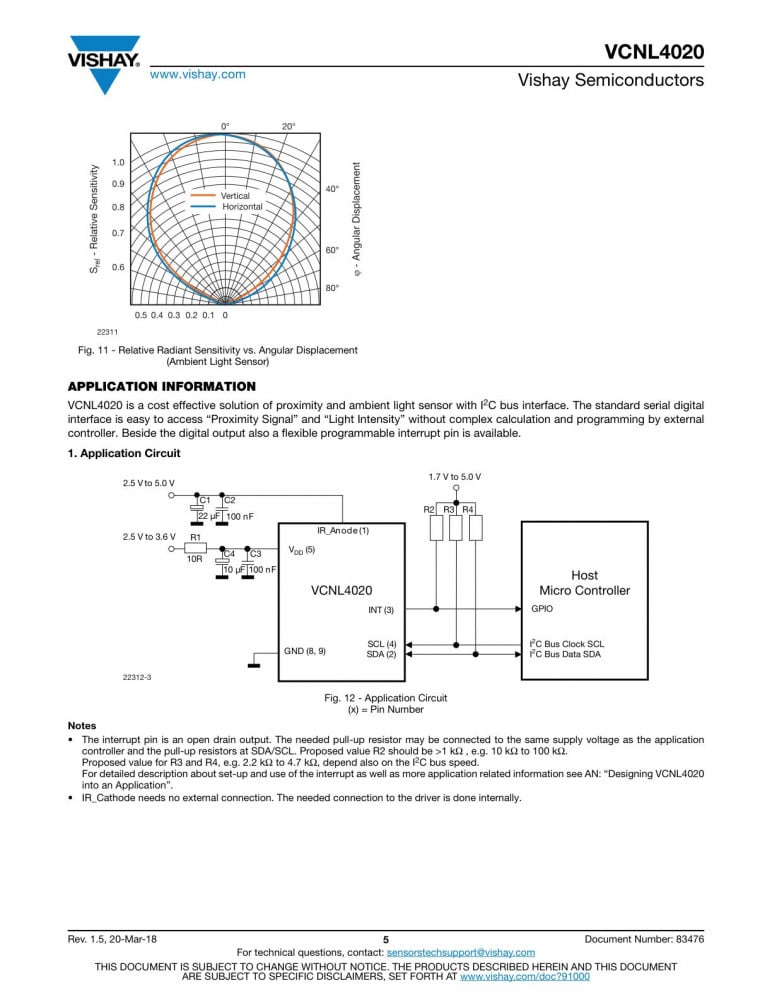 VCNL4020 datasheet page 5