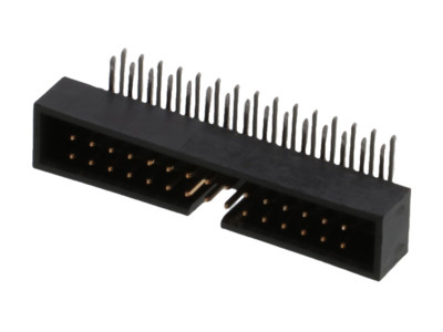 2.54mm Pitch C-Grid Header, Low Profile, Dual Row, Right Angle, Shrouded, 30 Circuits, 0.38µm Gold (Au) Selective Plating, Tin (Sn) PC Tail Plating for sale