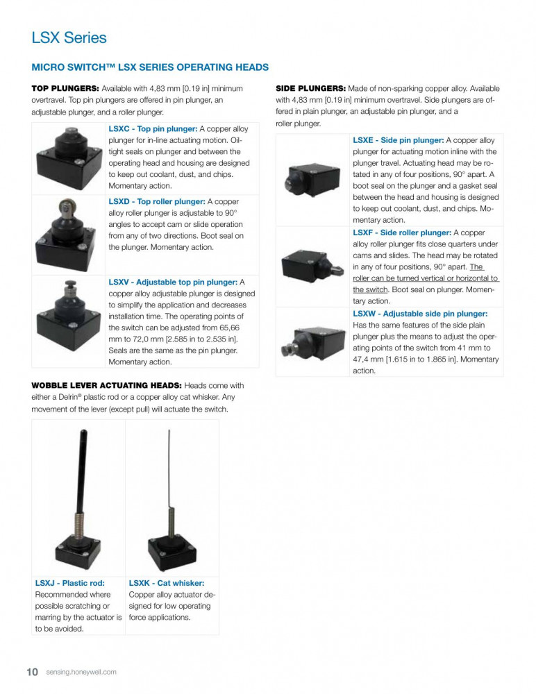 Honeywell LSX datasheet page 10