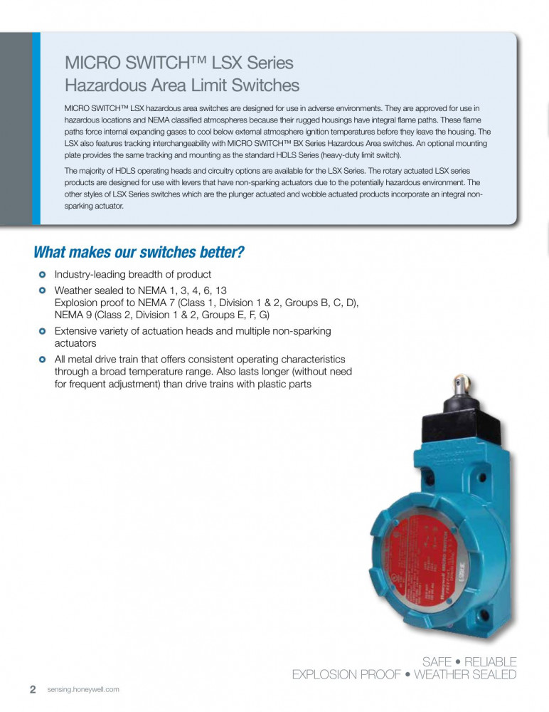Honeywell LSX datasheet page 2