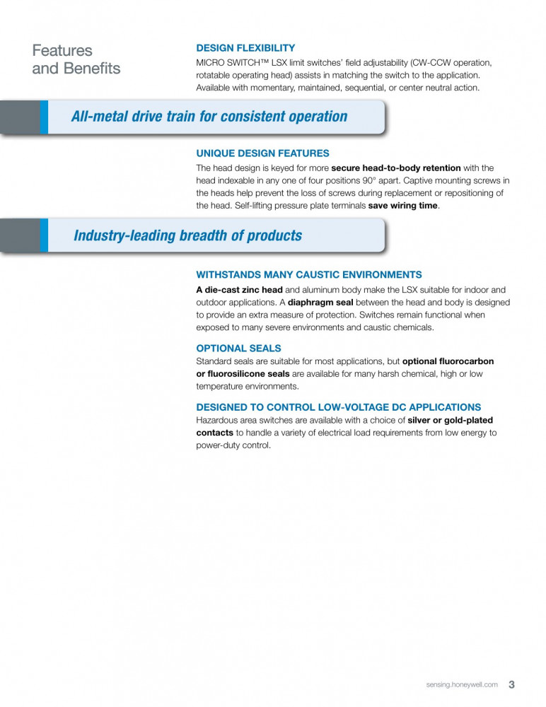 Honeywell LSX datasheet page 3