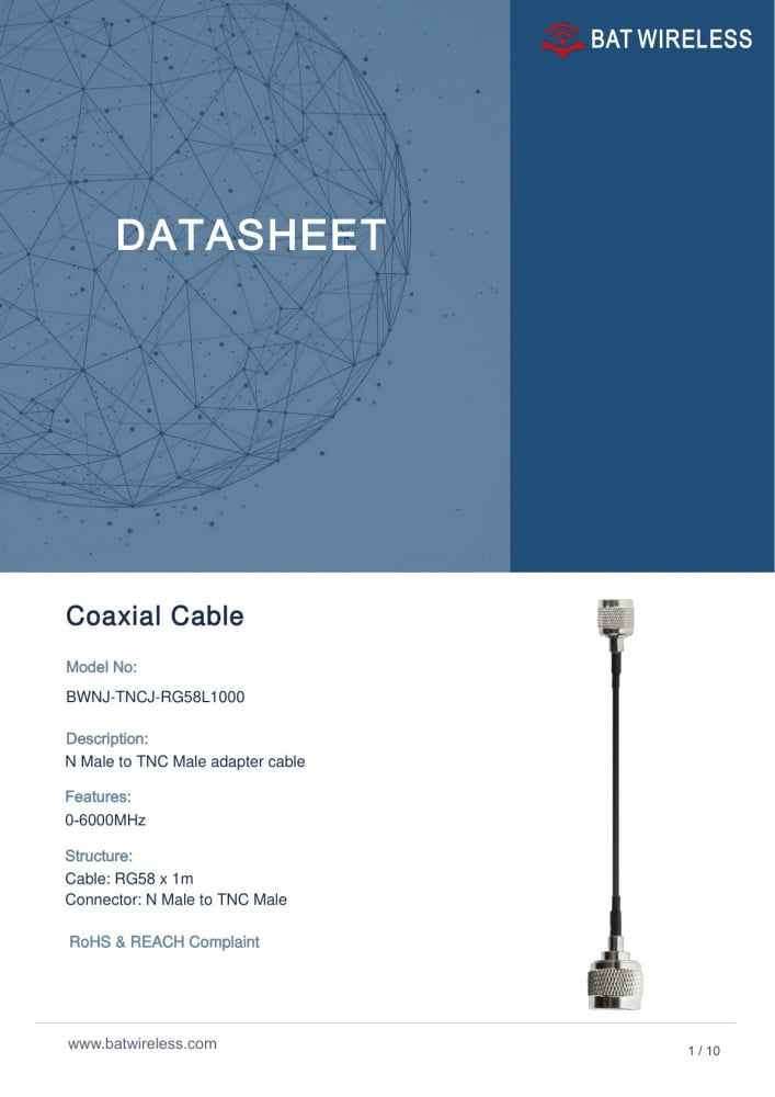 BWNJ-TNCJ-RG58L1000 datasheet page 1