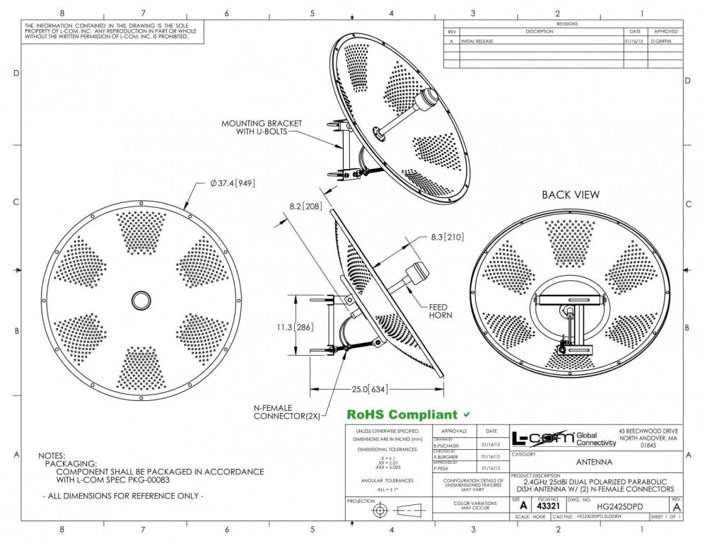 HG2425DPD technical document page