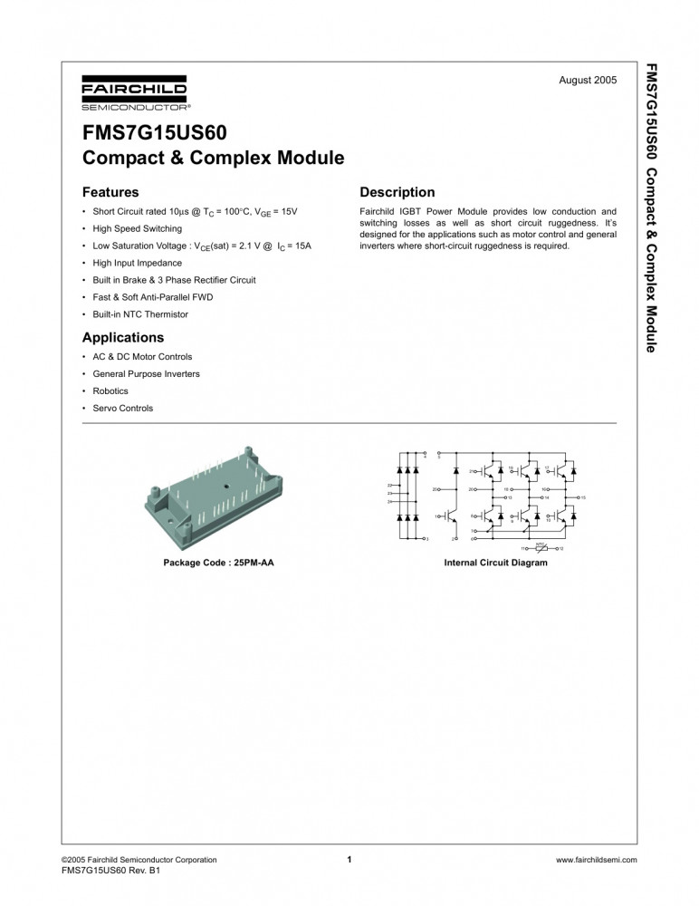 FMS7G15US60 datasheet page 1