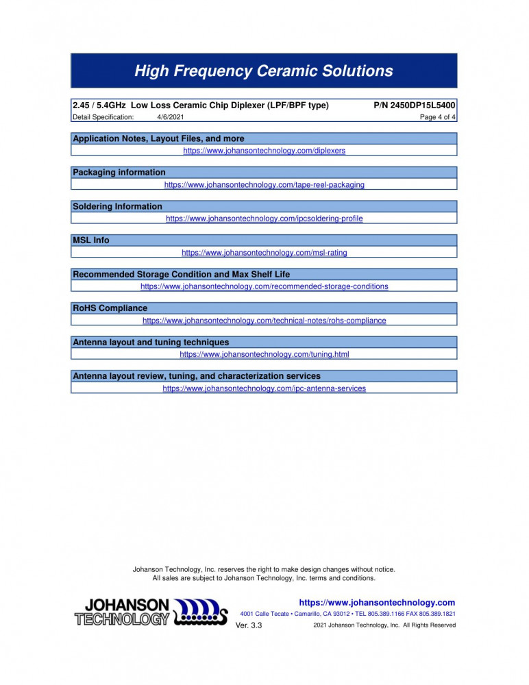 2450DP15L5400 datasheet page 4
